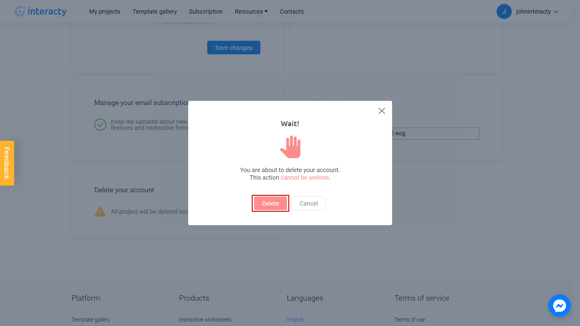 How to Delete Your Interacty Account - Interacty Help Center